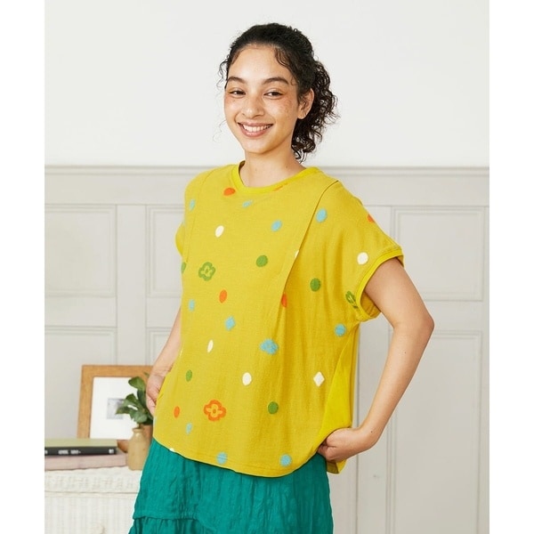 ホコモモラ（JOCOMOMOLA）/Rombo 幾何調柄ジャカードカットソー