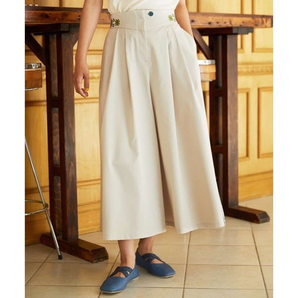 ホコモモラ（JOCOMOMOLA）/Monotono フラワー刺繍ワイドパンツ