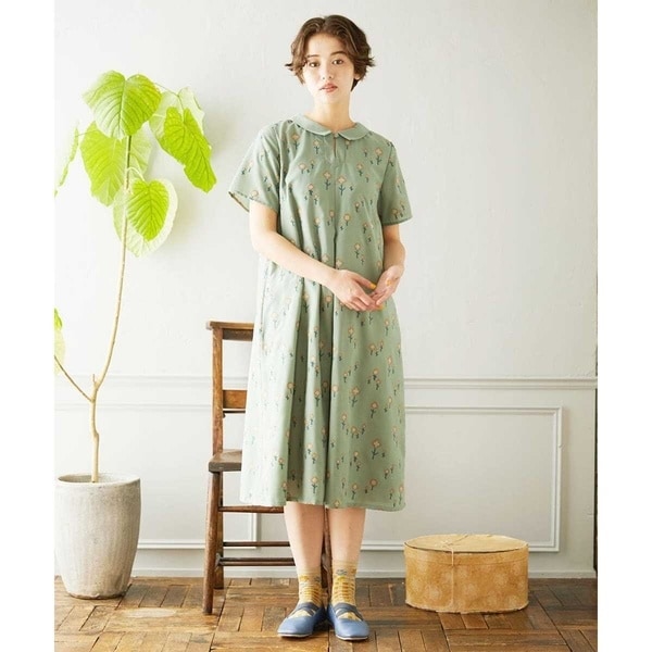 ホコモモラ（JOCOMOMOLA）/Escaleras de flores フラワー総刺繍ワンピース