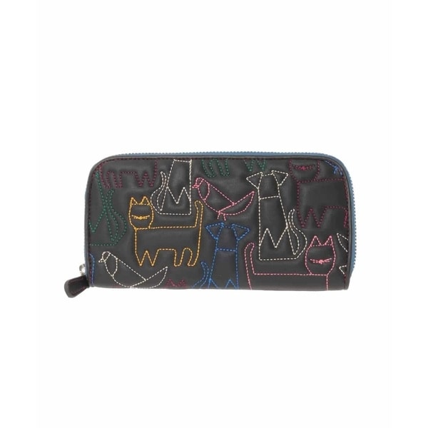 ホコモモラ（JOCOMOMOLA）/アニマルステッチラウンドジップ長財布