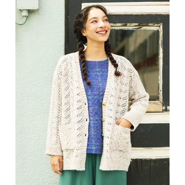 ホコモモラ（JOCOMOMOLA）/カラーネップ ニットカーディガン