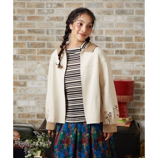 ホコモモラ（JOCOMOMOLA）/Paisaje de la ciudad フラワー刺繍ブルゾン