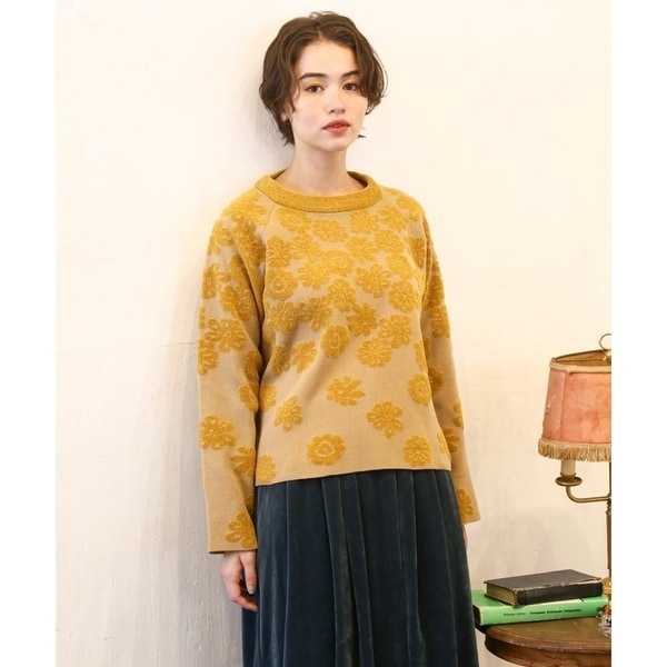 ホコモモラ（JOCOMOMOLA）/Flor suave フラワージャカードニットプルオーバー