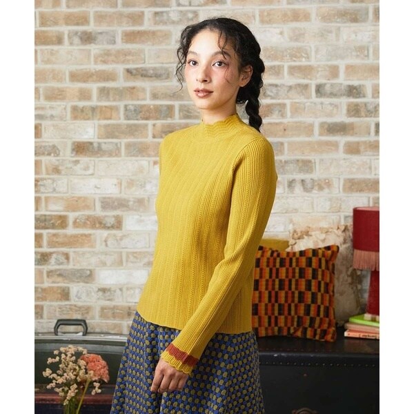 ホコモモラ（JOCOMOMOLA）/Feston スカラップハイネックリブニット