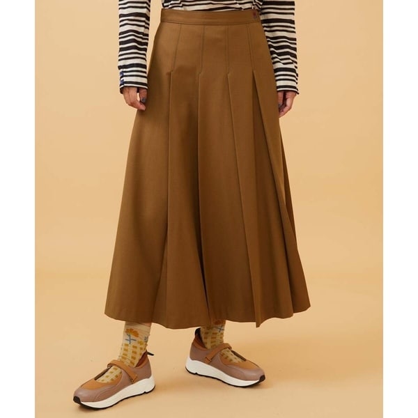 ホコモモラ（JOCOMOMOLA）/Pliegues ワンポイント刺繍プリーツスカート