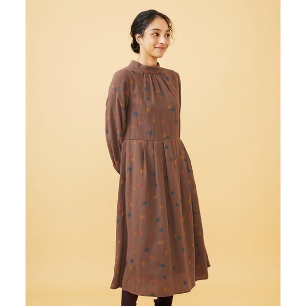 ホコモモラ（JOCOMOMOLA）/Estrella ハイネックフラワー刺繍ワンピース