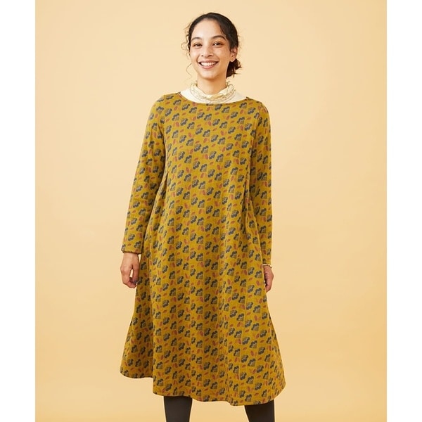 ホコモモラ（JOCOMOMOLA）/Cruce ジャカード リーフ×フラワー柄ワンピース