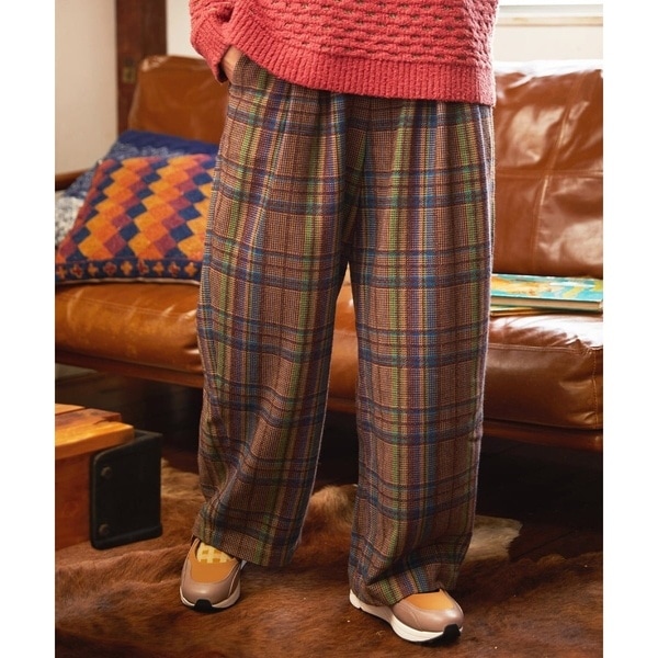 ホコモモラ（JOCOMOMOLA）/Arriate チェック柄ワイドパンツ