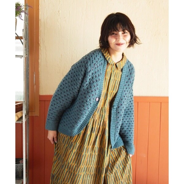 ホコモモラ（JOCOMOMOLA）/Claraboya ドットシアーニットカーディガン