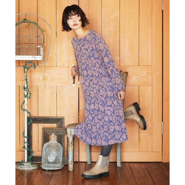 ホコモモラ（JOCOMOMOLA）/Paseo de las flores フラワージャカードワンピース