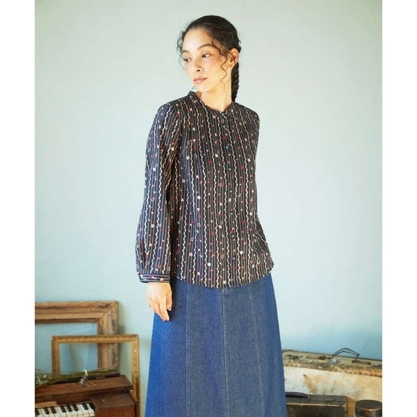 【NEW】ホコモモラ（JOCOMOMOLA）/Escala de floral プリントブラウス