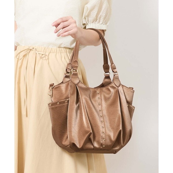 MK ミッシェルクラン バッグ（MK MICHEL  BAG）/[2WAY]スタッズデザインラウンドトートバッグ