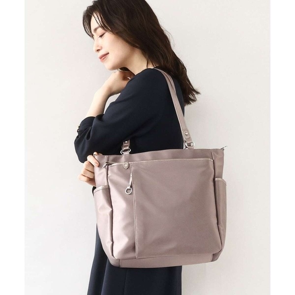 MK ミッシェルクラン バッグ（MK MICHEL  BAG）/[2WAY]レザーパイピングナイロンスクエアトートバッグ