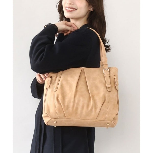 MK ミッシェルクラン バッグ（MK MICHEL  BAG）/[2WAY]合成皮革タックデザイントートバッグ