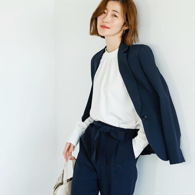 ジーラ バイ リュリュ（GeeRA）/【２点セット】〈テーパードパンツ〉スゴく伸びる全方向ストレッチ！洗えて型くずれしないセットスーツ