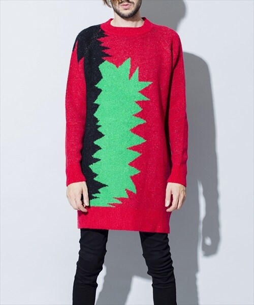 ノーアイディー（NO ID．）/スラブニットロングプルオーバー