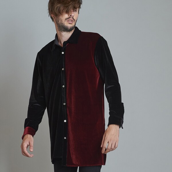 ノーアイディー（NO ID．）/ベロアアシンメトリ−ロングSH