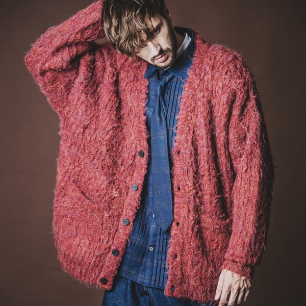 ノーアイディー（NO ID．）/シャギーニットV/N−CD（カーディガン)の