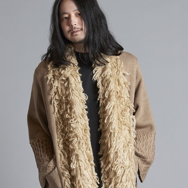 ノーアイディー（NO ID．）/ループヤーンニットガウン