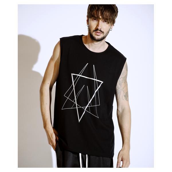 ノーアイディー（NO ID．）/ジオメトリックプリントスリーブレスBIG−PO(プルオーバー)