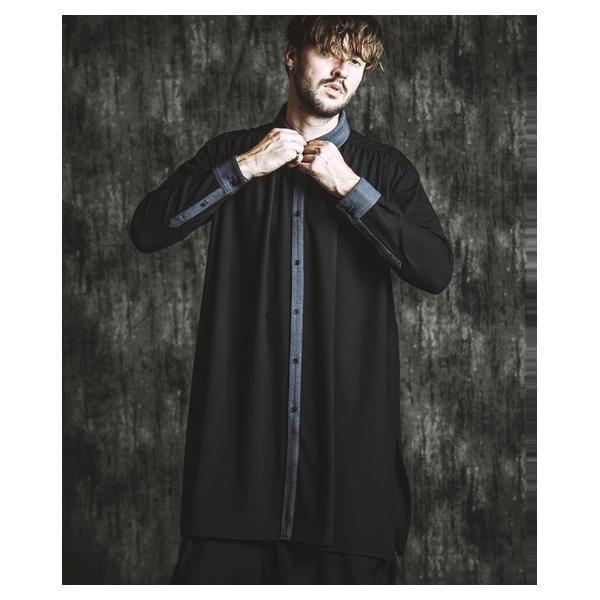 ノーアイディー（NO ID．）/クレリックギャザーロングSH(シャツ)