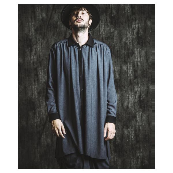 ノーアイディー（NO ID．）/クレリックギャザーロングSH(シャツ)