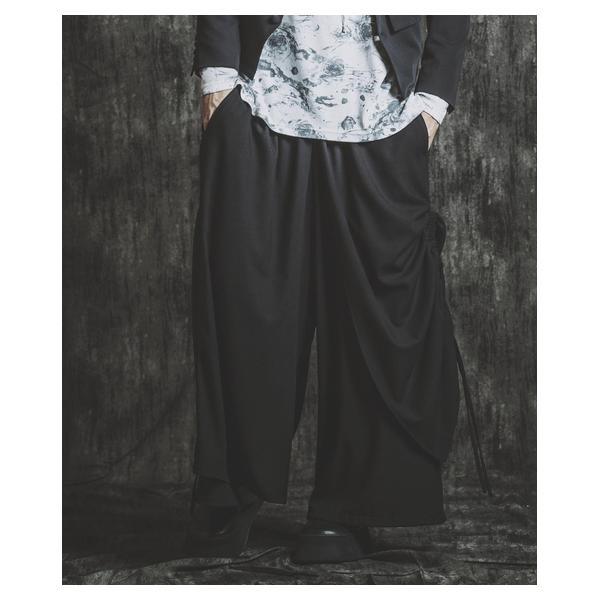 ノーアイディー（NO ID．）/ドローストリングスレイヤードバギートラウザーズ