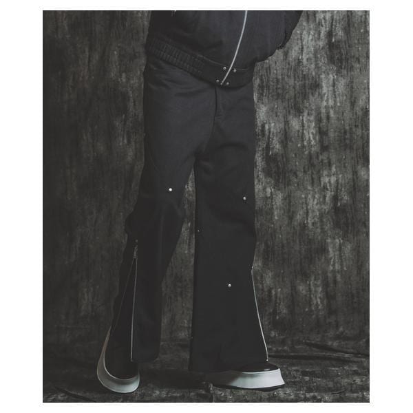 ノーアイディー（NO ID．）/サイドパッチZIPワイドフレアPT(パンツ)