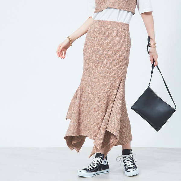 ルージュ・ヴィフ ラクレ（Rouge vif la cle）/ニットヘムフレアスカート