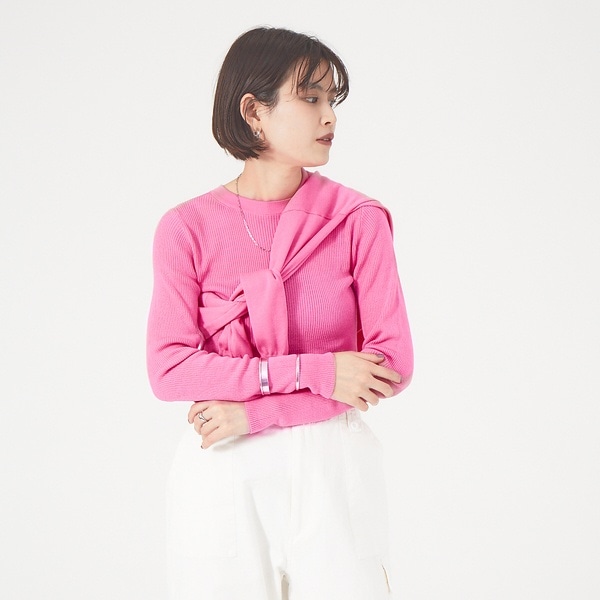 ルージュ・ヴィフ ラクレ（Rouge vif la cle）/【アンサンブル対応】SI混リブニット