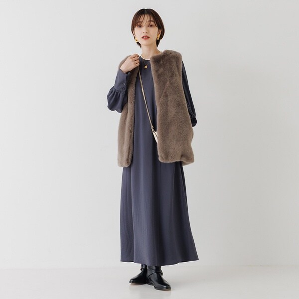 ルージュ・ヴィフ ラクレ（Rouge vif la cle）/パフスリーブワンピース