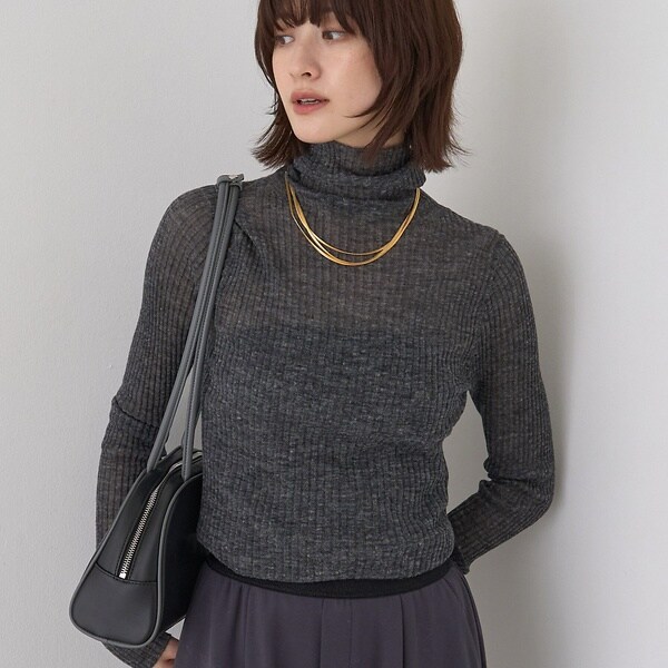 ルージュ・ヴィフ ラクレ（Rouge vif la cle）/シアータートルネックリブニット