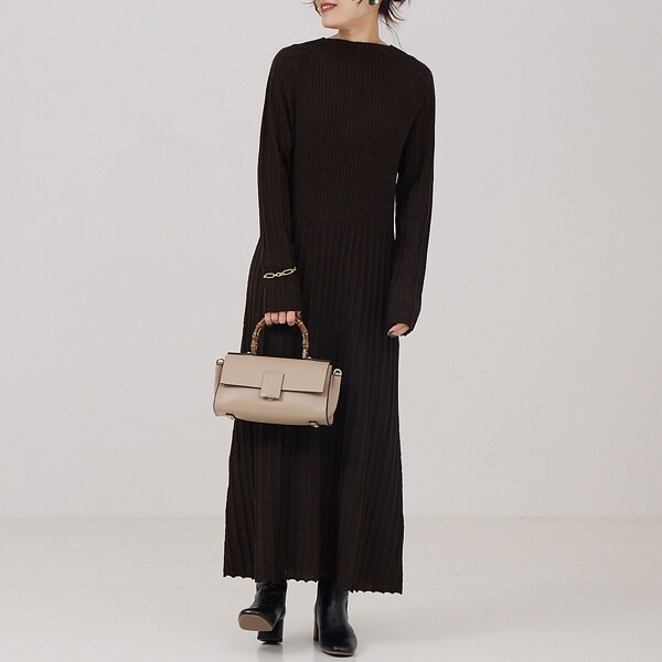 ルージュ・ヴィフ ラクレ（Rouge vif la cle）/ワイドリブニットワンピース