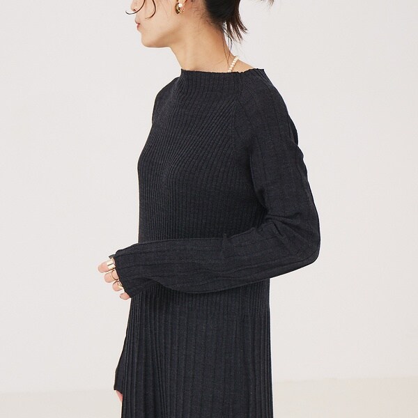 ルージュ・ヴィフ ラクレ（Rouge vif la cle）/ワイドリブニット