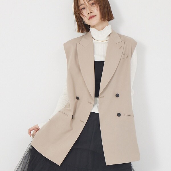 ルージュ・ヴィフ ラクレ（Rouge vif la cle）/ピークドカラー ダブルブレストジレ