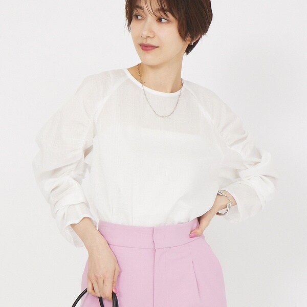 ルージュ・ヴィフ ラクレ（Rouge vif la cle）/スリーブギャザーブラウス