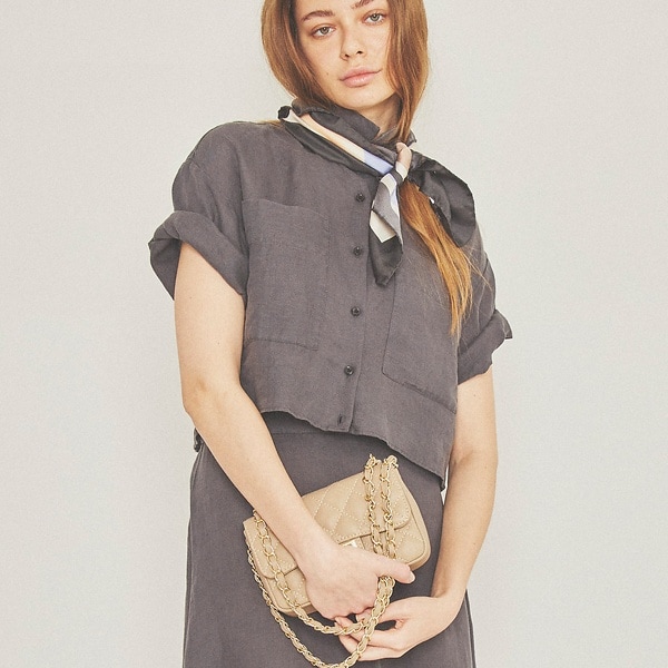 ルージュ・ヴィフ ラクレ（Rouge vif la cle）/【セットアップ対応】麻製品染ショートシャツ