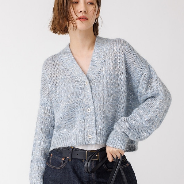 ルージュ・ヴィフ ラクレ（Rouge vif la cle）/ラメ×モヘアニット カーディガン