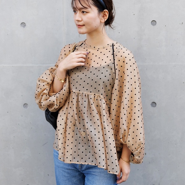 ルージュ・ヴィフ ラクレ（Rouge vif la cle）/シアードットフロッキーブラウス