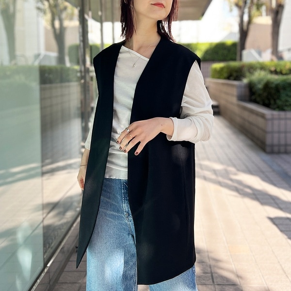 ルージュ・ヴィフ ラクレ（Rouge vif la cle）/【セットアップ対応】ノーカラー  ジレジャケット