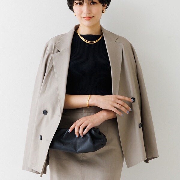 ルージュ・ヴィフ ラクレ（Rouge vif la cle）/麻混ライトダブルジャケット