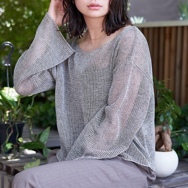 ルージュ・ヴィフ ラクレ（Rouge vif la cle）/麻混ペーパーヤーンプルオーバー