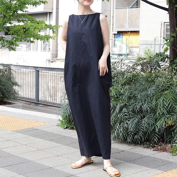 ルージュ・ヴィフ ラクレ（Rouge vif la cle）/麻混ノースリーブタックワンピース