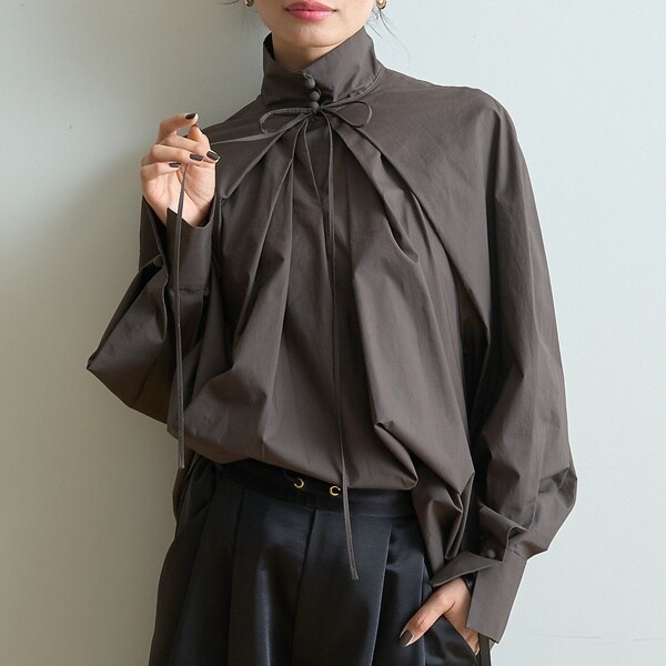 ルージュ・ヴィフ ラクレ（Rouge vif la cle）/ハイネックリボンブラウス