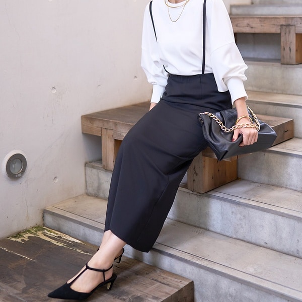 ルージュ・ヴィフ ラクレ（Rouge vif la cle）/2wayサスペンダー付きタイトスカート