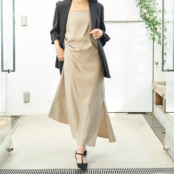 ルージュ・ヴィフ ラクレ（Rouge vif la cle）/アシメドレープキャミワンピース