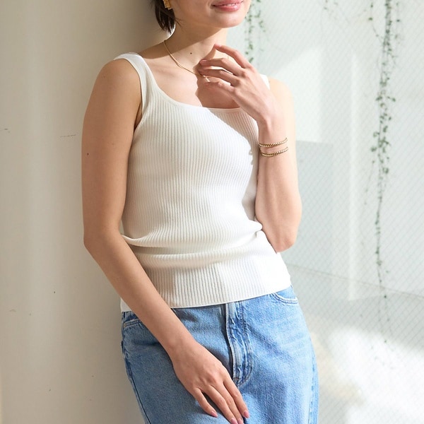 ルージュ・ヴィフ ラクレ（Rouge vif la cle）/スクエアネックリブタンクトップ