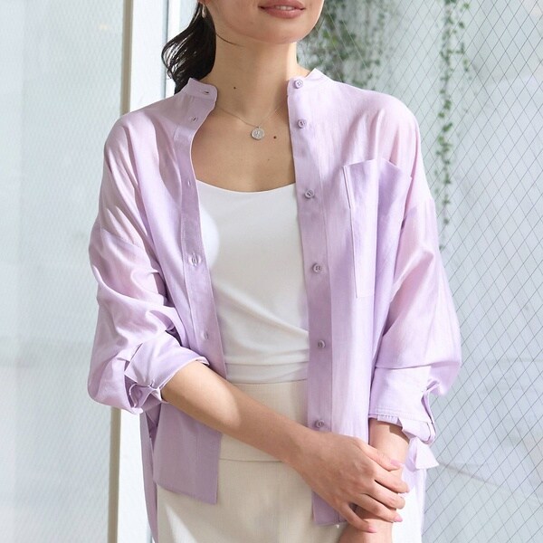 ルージュ・ヴィフ ラクレ（Rouge vif la cle）/ポケット付きシアーシャツ