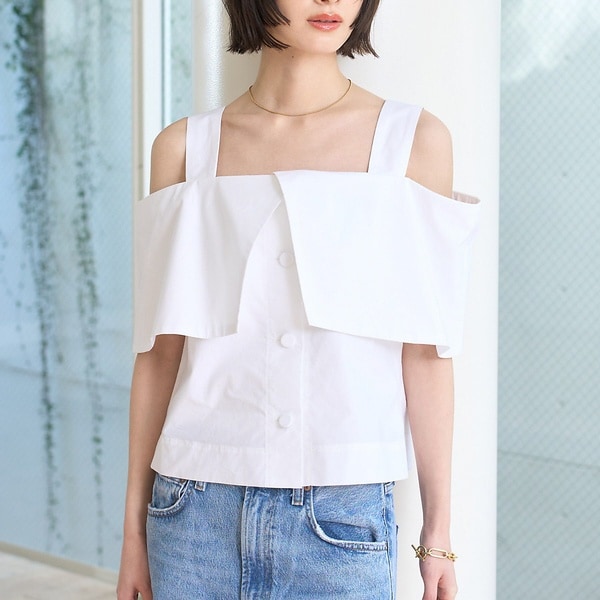 ルージュ・ヴィフ ラクレ（Rouge vif la cle）/ケープオフショルブラウス