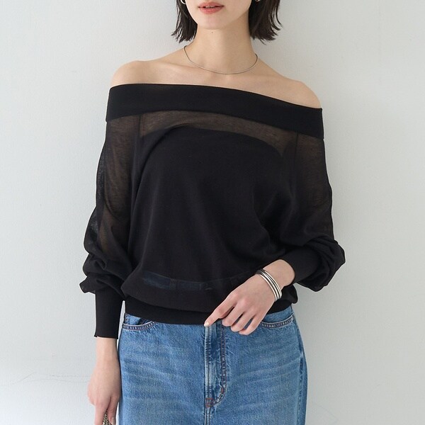 ルージュ・ヴィフ ラクレ（Rouge vif la cle）/オフショルシアーニットプルオーバー